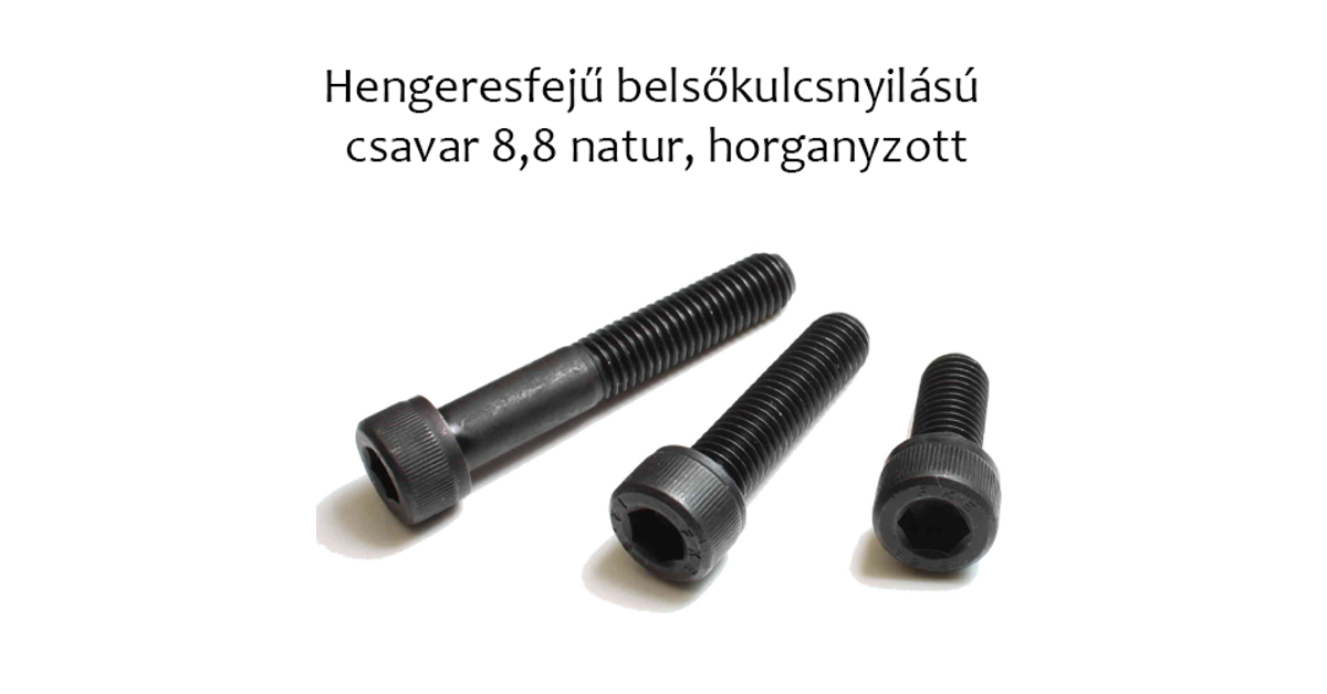 Hengeresfejű belsőkulcsnyilású csavar 8,8 natur horganyzott ...