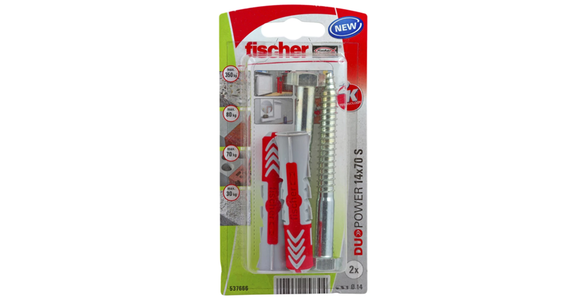 Fischer DuoPower 14x70 csavarral