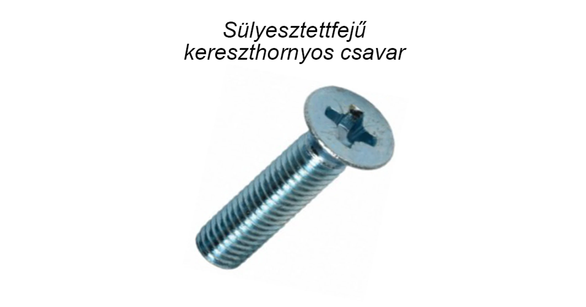 Sülyesztettfejű kereszthornyos csavar, 4.8 horganyzott M2,5x12